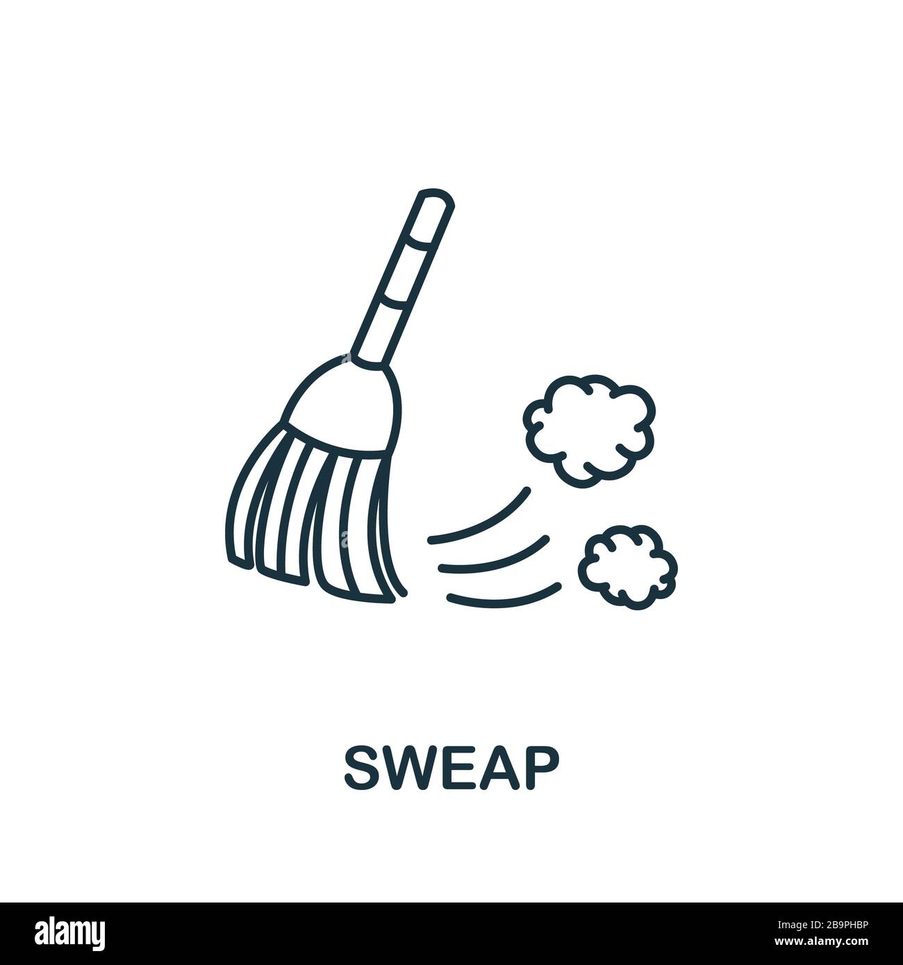 Sweep icon from cleaning collection. Simple line element Sweep symbol ...