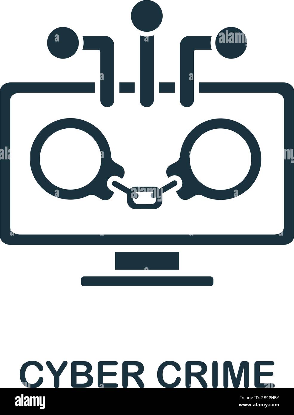 Cyber Crime icon from banned internet collection. Simple line Cyber ...