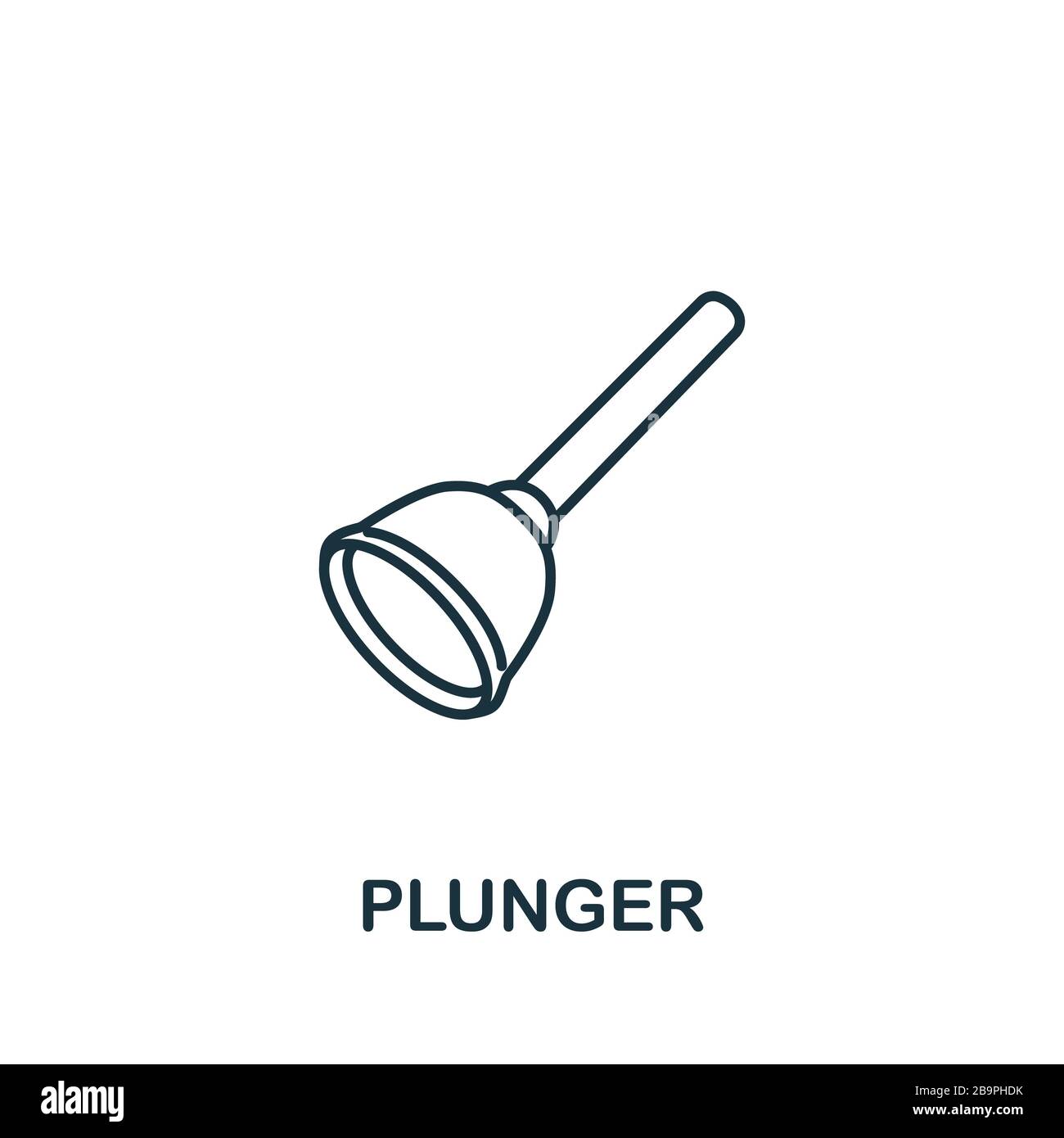 Plunger icon from cleaning collection. Simple line element Plunger ...