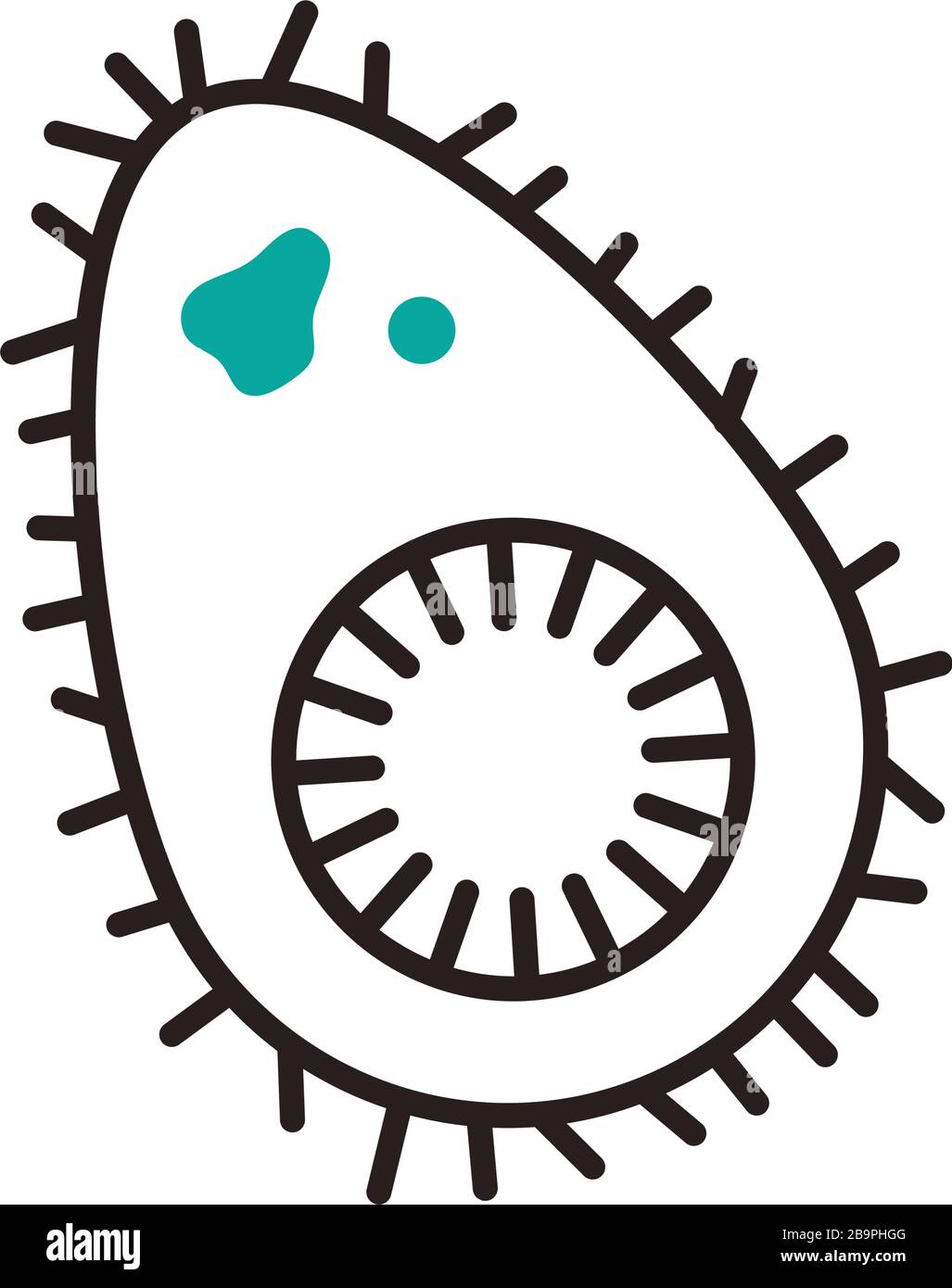 Virus with legs half line half color style icon design, Bacterium ...