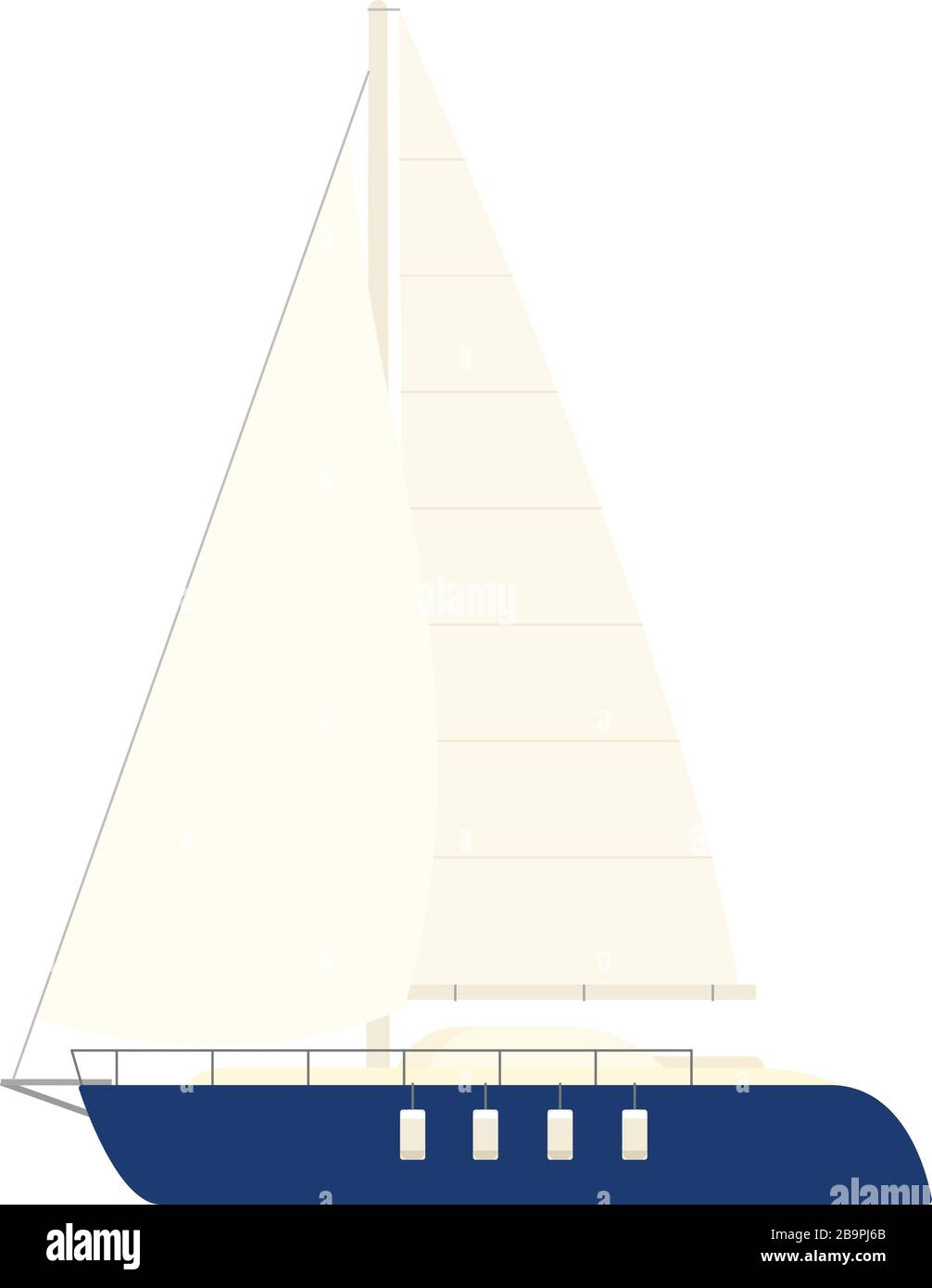 vector small sail yacht clip art, sailboat sketch Stock Vector Image ...