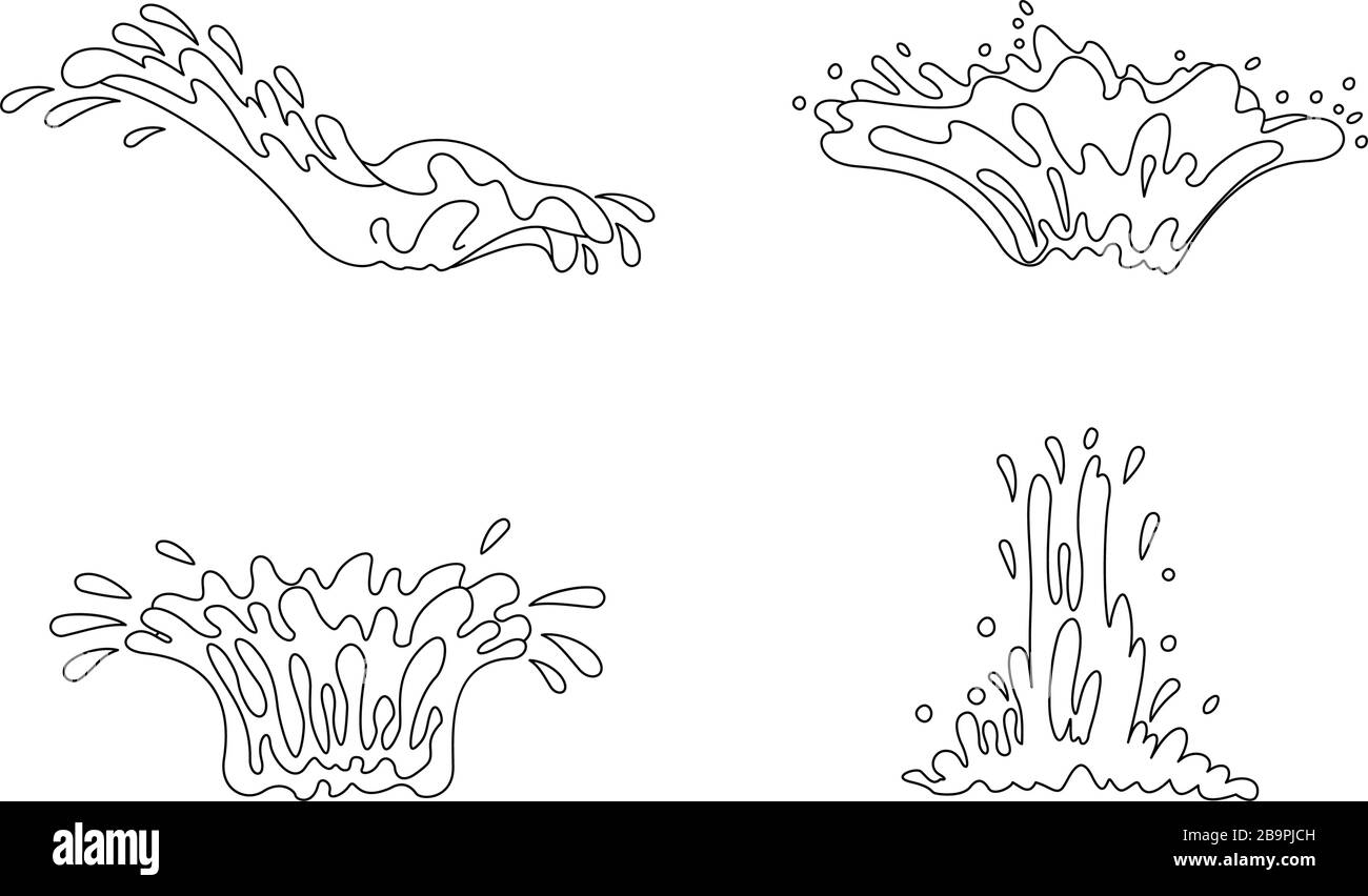 Ocean Water Splash Drawing