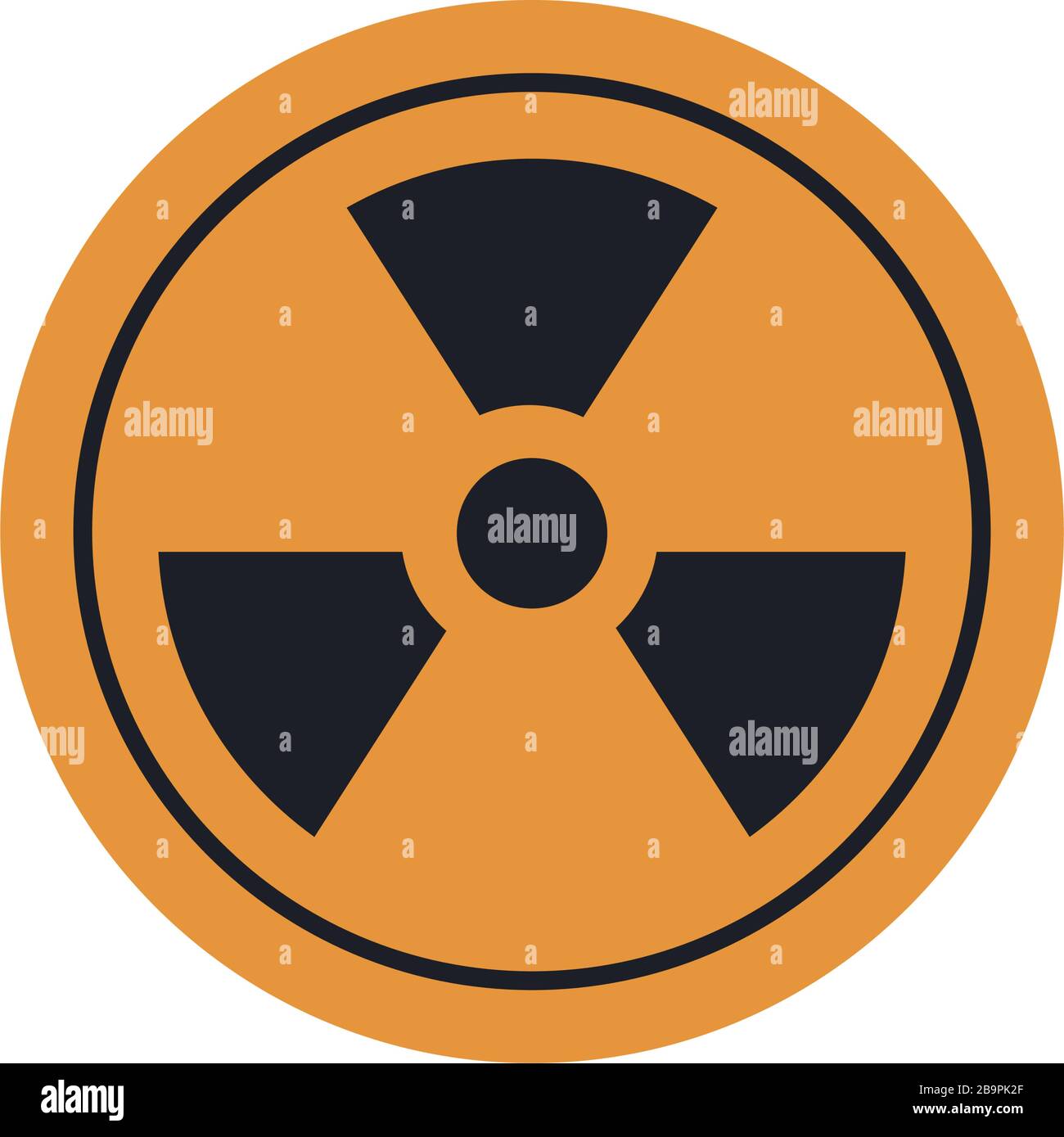 nuclear symbol icon over white background, flat style, vector ...