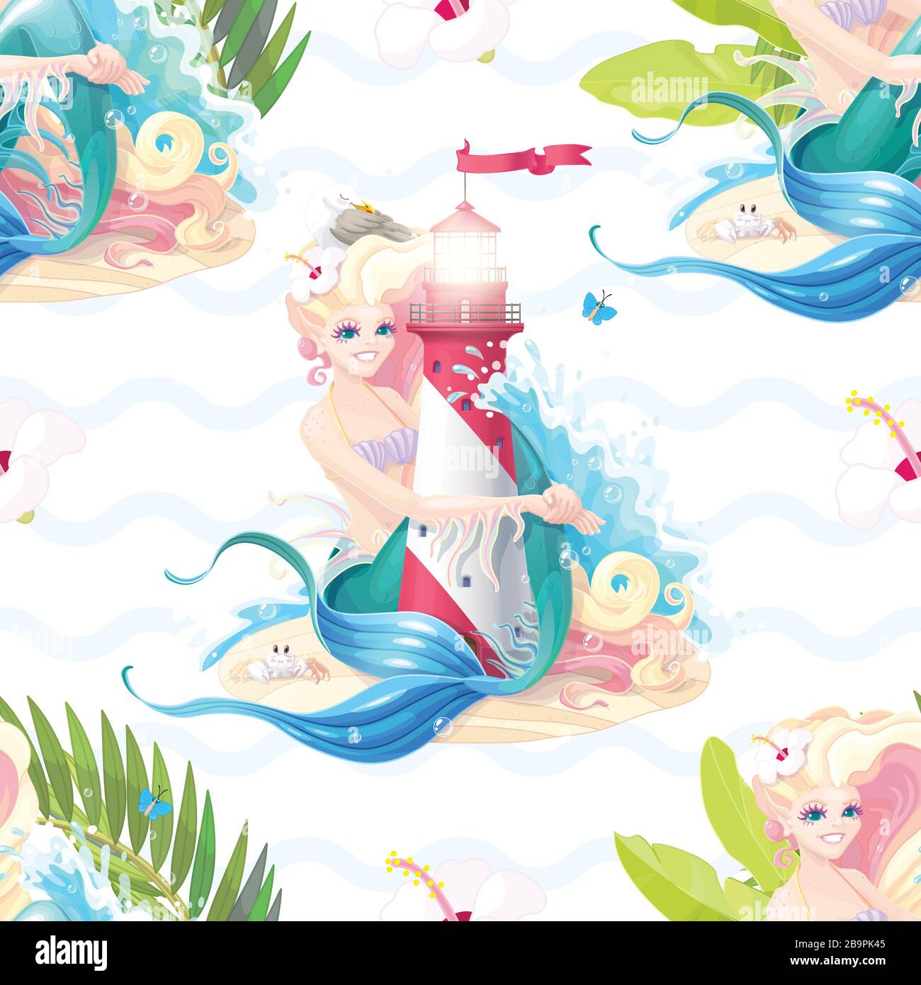 vector marine seamless pattern clip art. Sea design Stock Vector Image ...