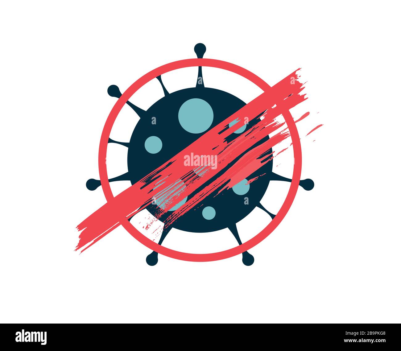 Abstract virus strain model Novel coronavirus 2019-nCoV is crossed out ...