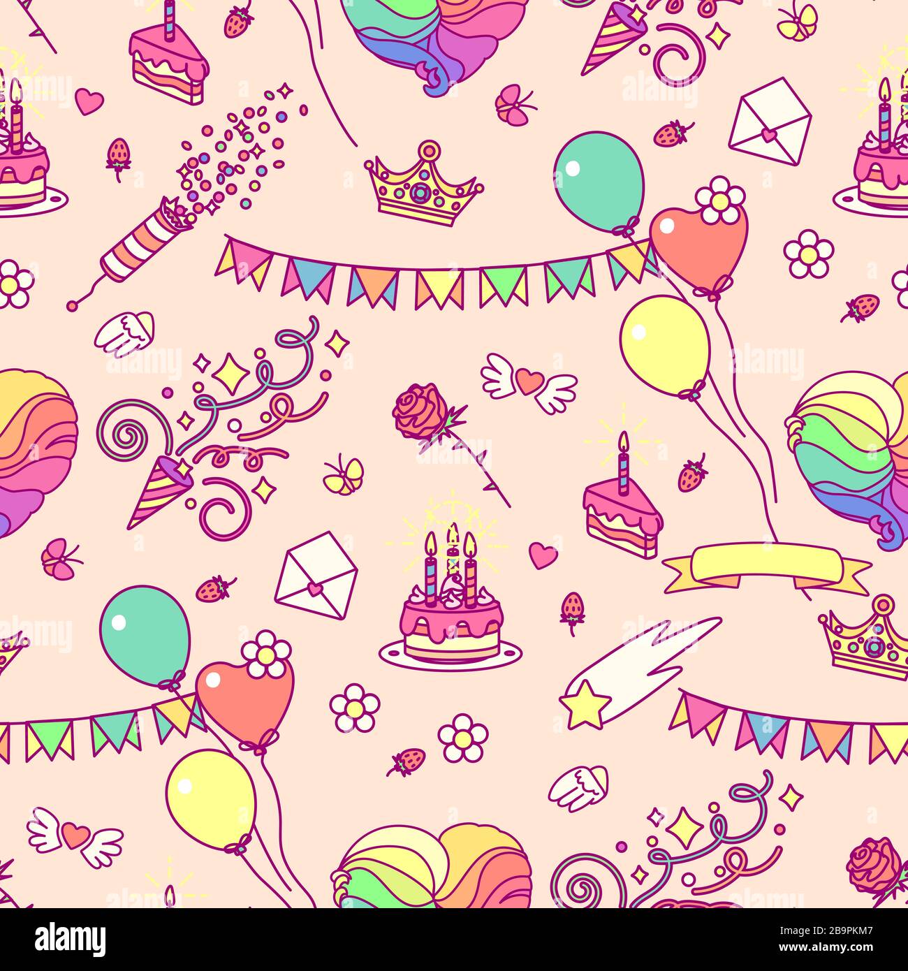 vector Cute simple seamless pattern. cartoon background Stock Vector ...