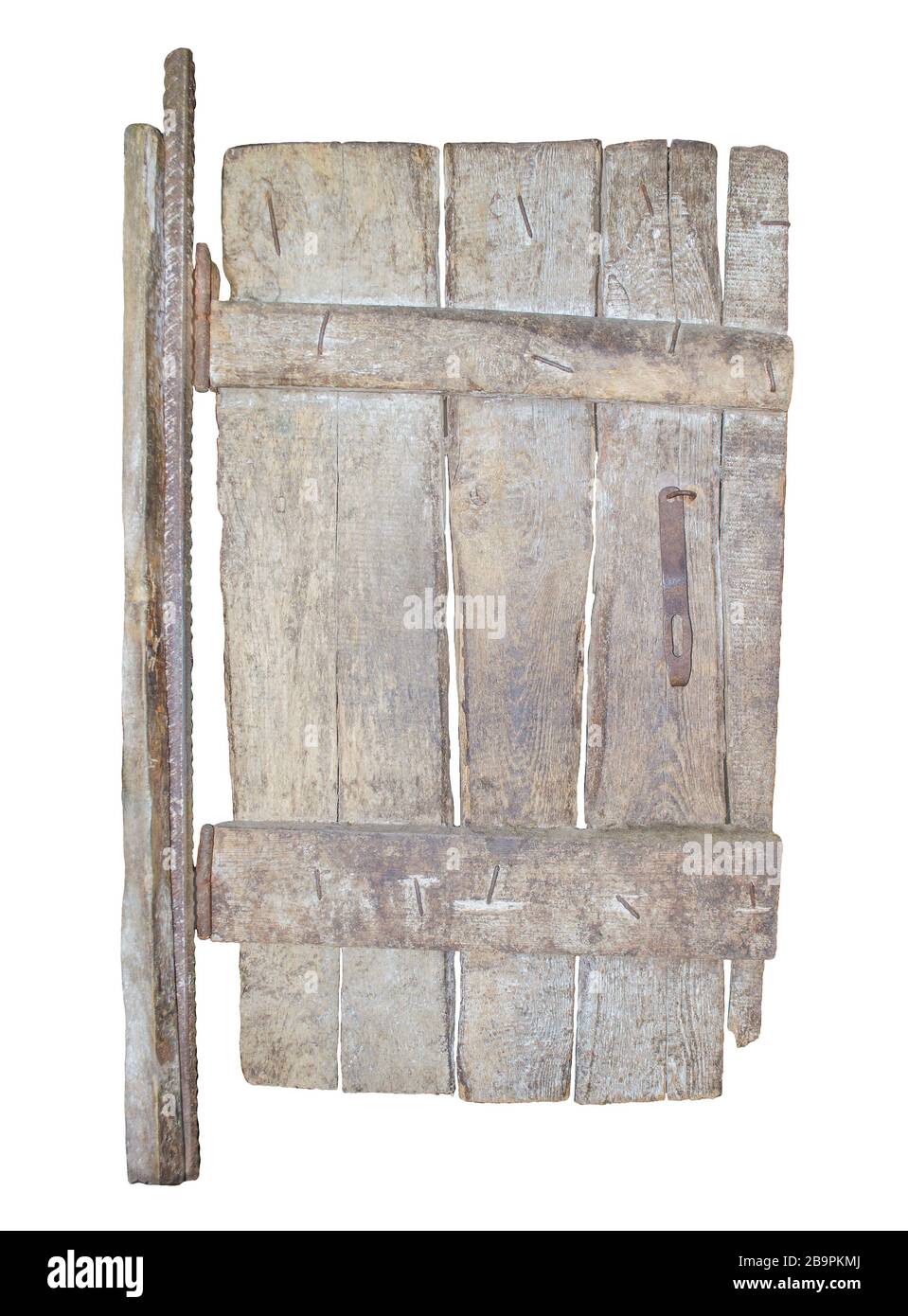 Barn door isolated on white background. Vintage rural texture of door ...