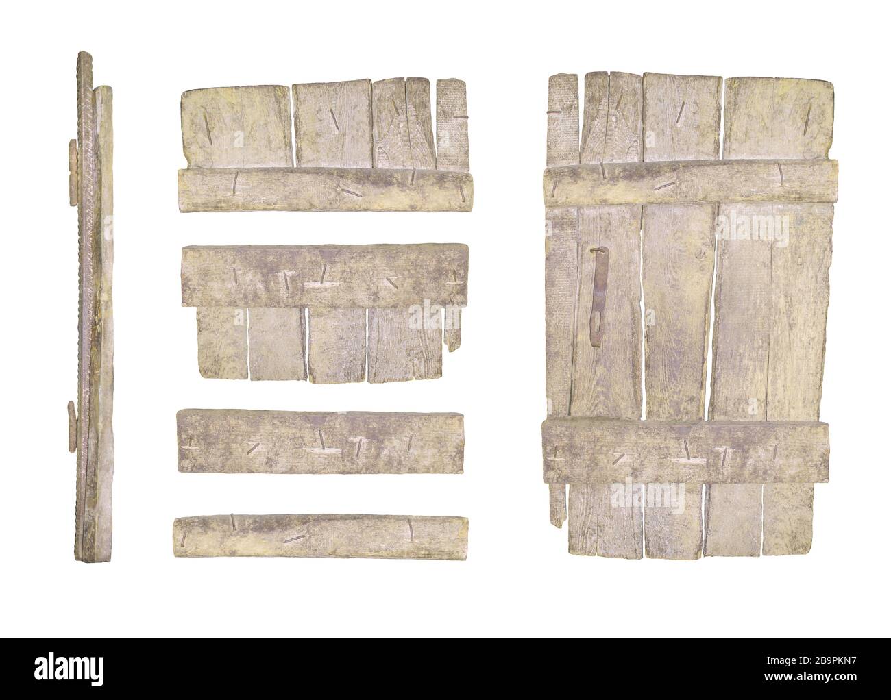 Barn door isolated on white background. Vintage rural texture of door ...