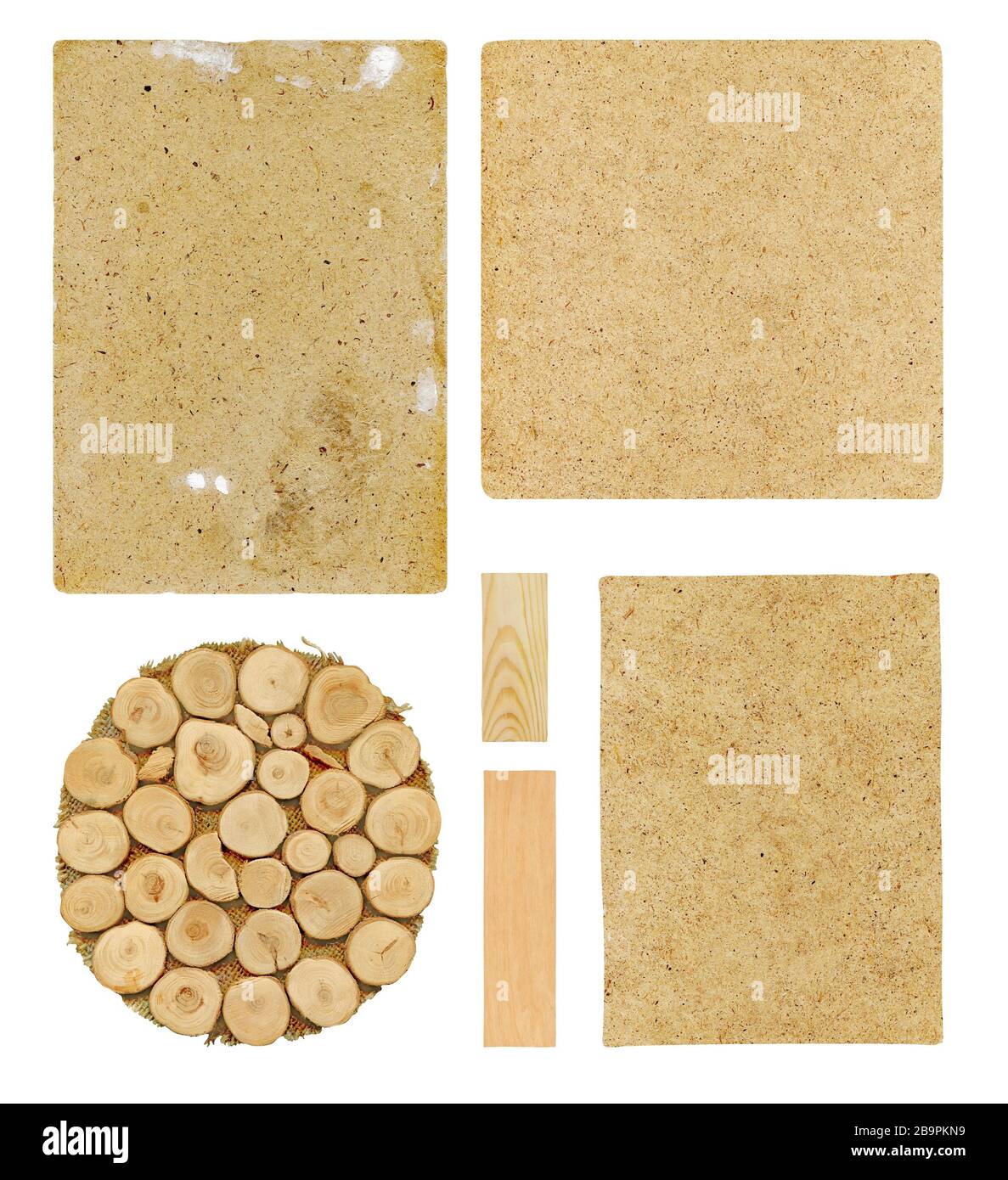 Plywood set isolated on white. Plywood board set background. Vintage or ...