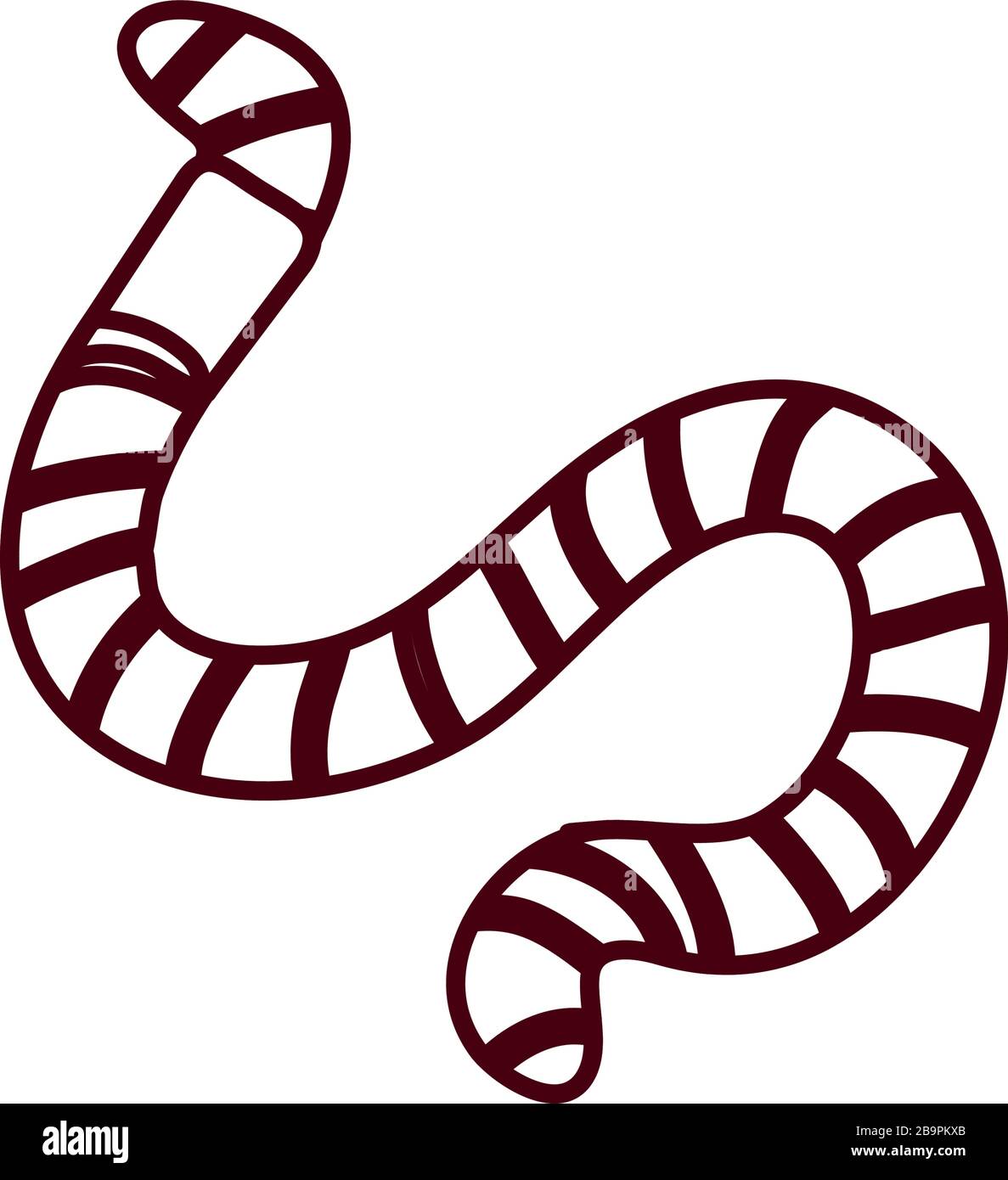 worm icon over white background, line style, vector illustration Stock ...