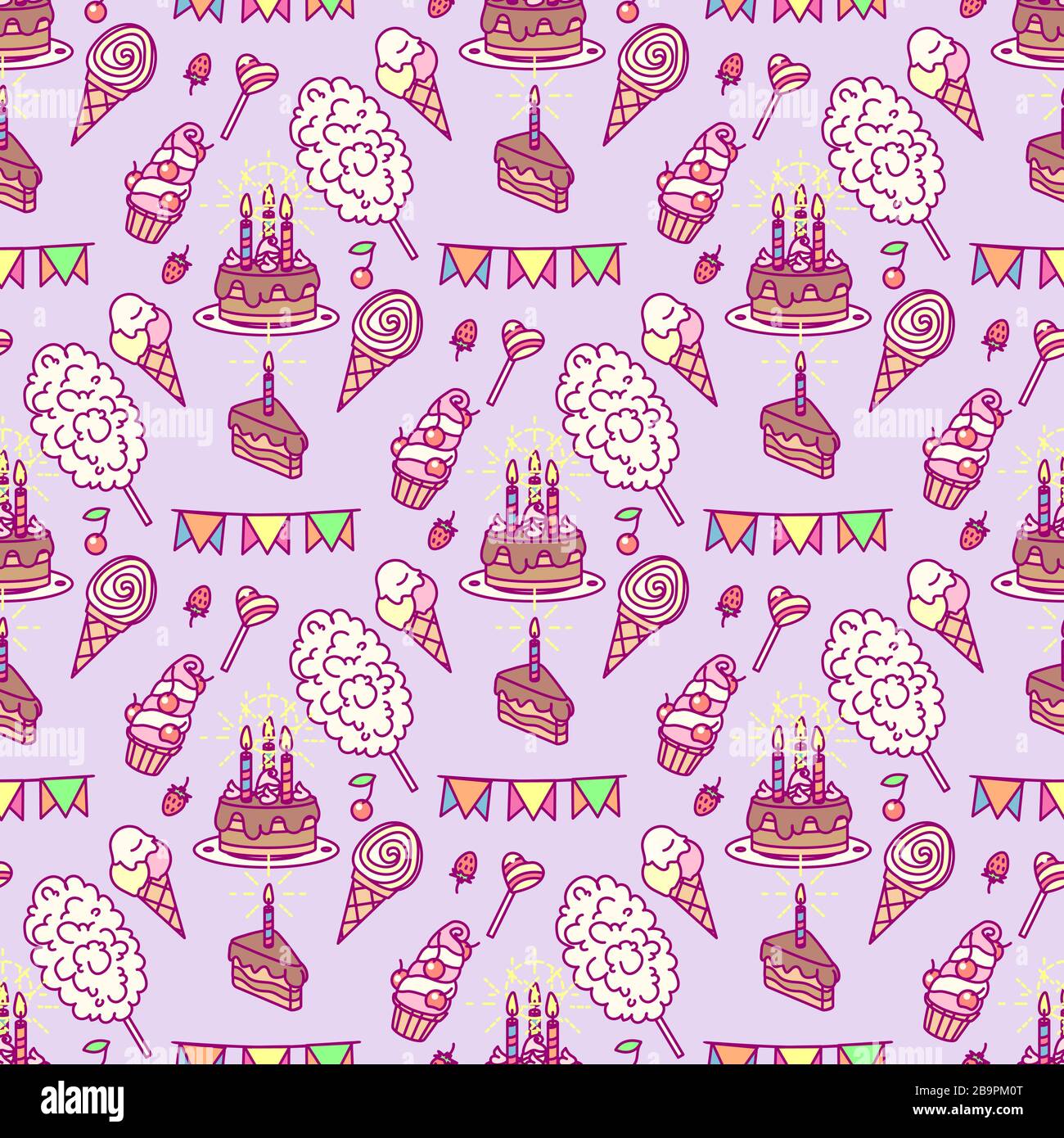 vector Cute simple seamless pattern. cartoon background Stock Vector ...