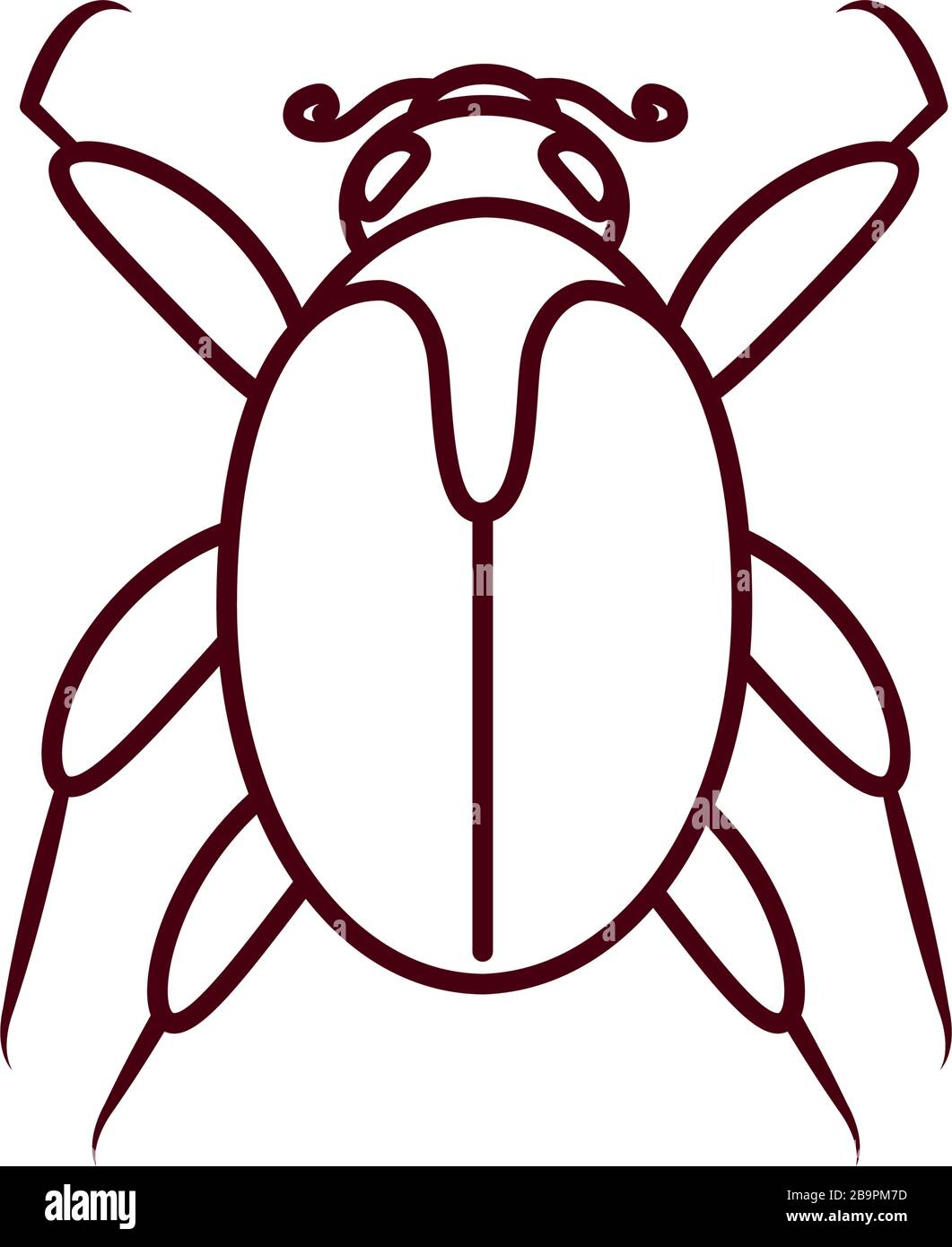 mite insect icon over white background, line style, vector illustration ...