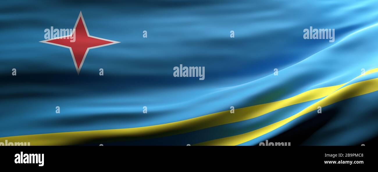 Aruba sign symbol. Aruba national flag waving texture background ...