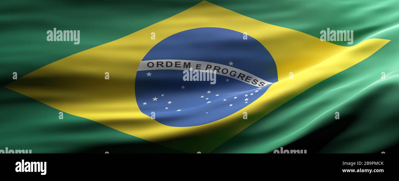Brazil sign symbol. Brazilian national flag waving texture background ...