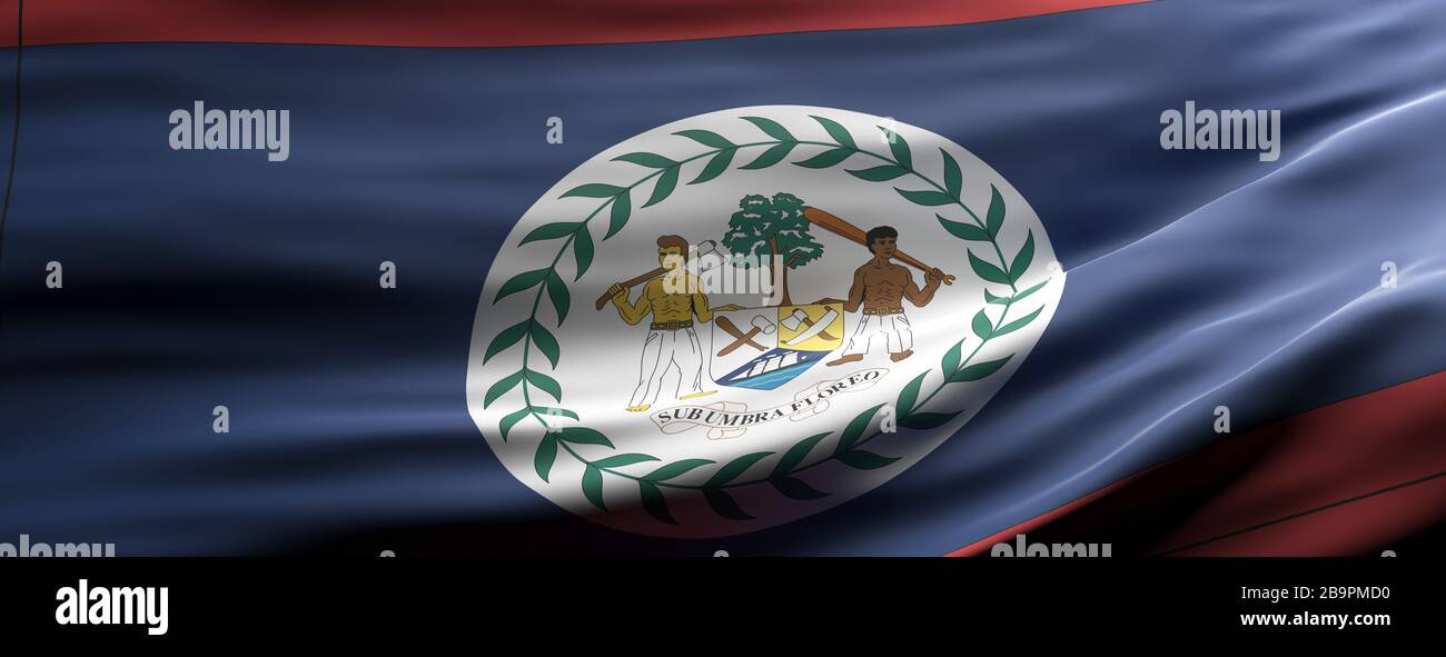 Belize sign symbol. Belize national flag waving texture background ...