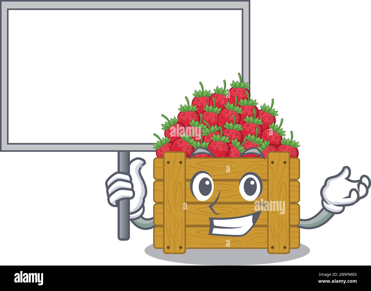Strawberry fruit box cute cartoon character bring a boardx Stock Vector ...
