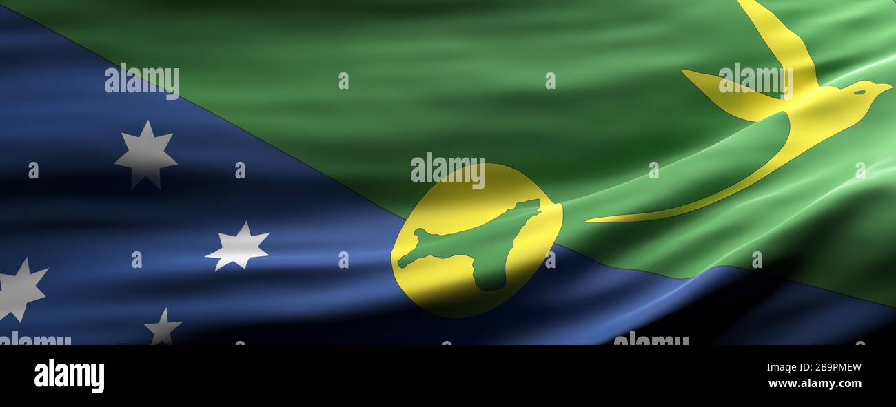 Christmas Island sign symbol. Christmas Island national flag waving ...