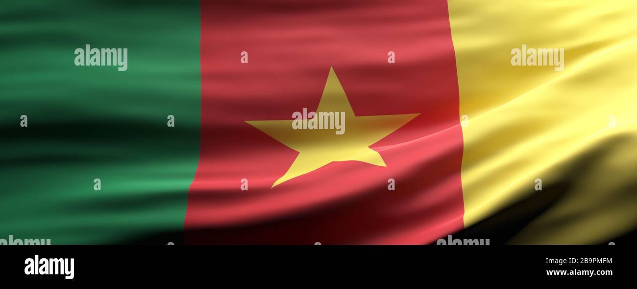 Cameroon sign symbol. Cameroon national flag waving texture background ...