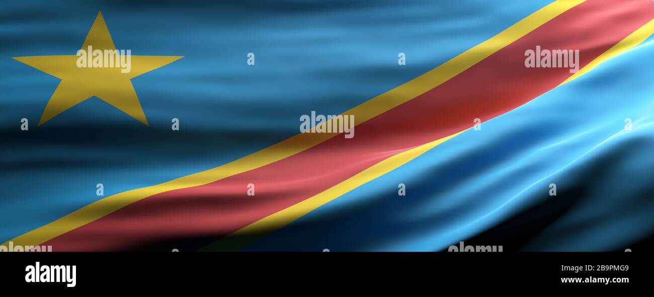 Congo sign symbol. Congolese national flag waving texture background ...