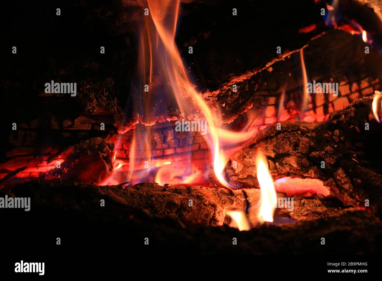 hot flame of camp fire Stock Photo - Alamy