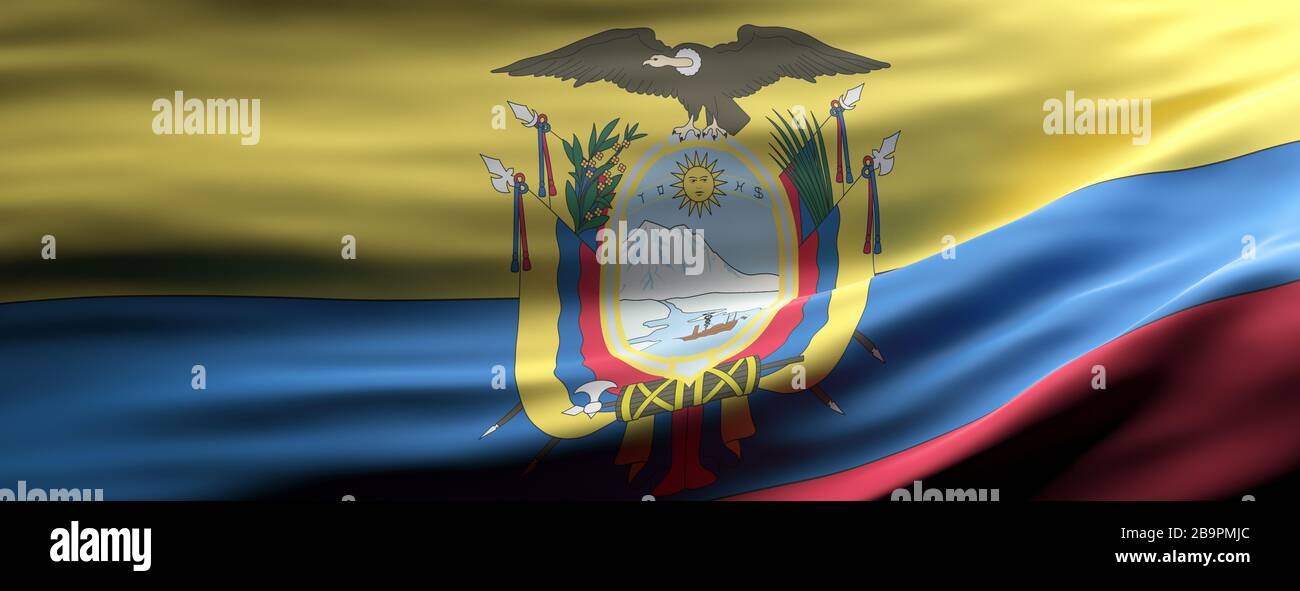 Ecuador sign symbol. Ecuador national flag waving texture background ...