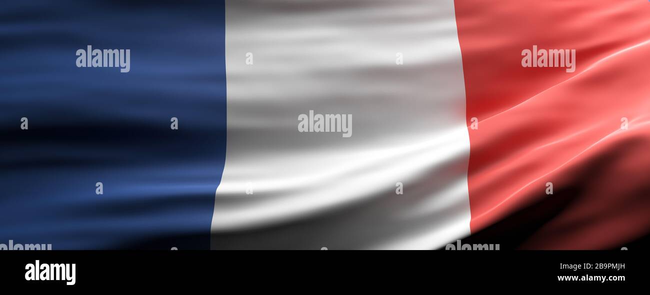 France sign symbol. French national flag waving texture background ...
