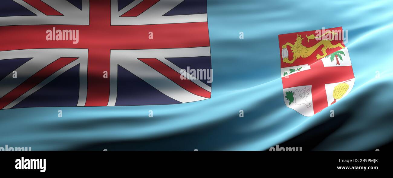 Fiji sign symbol. Fiji national flag waving texture background, banner ...