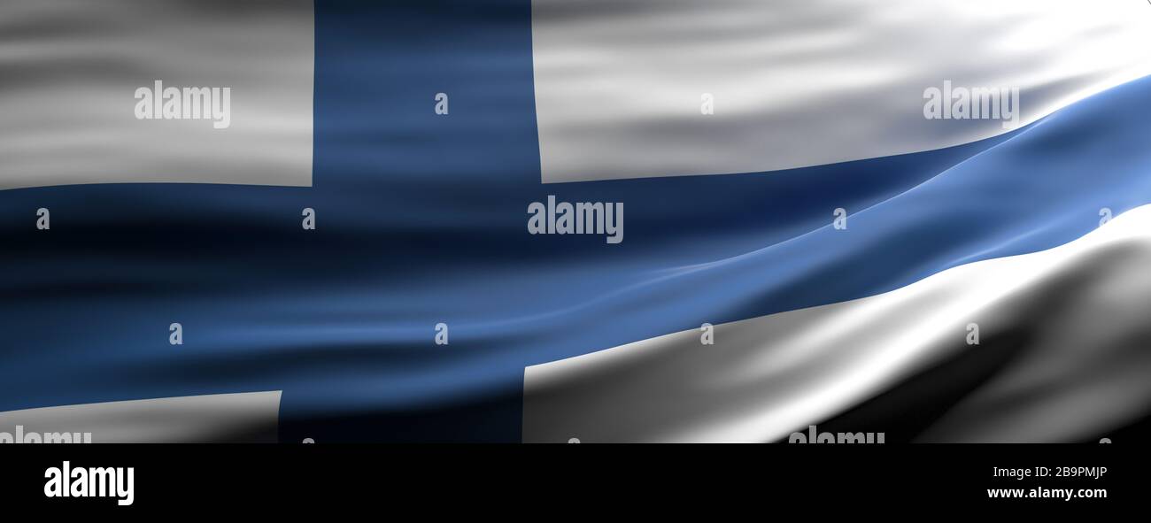 Finland sign symbol. Finnish national flag waving texture background ...