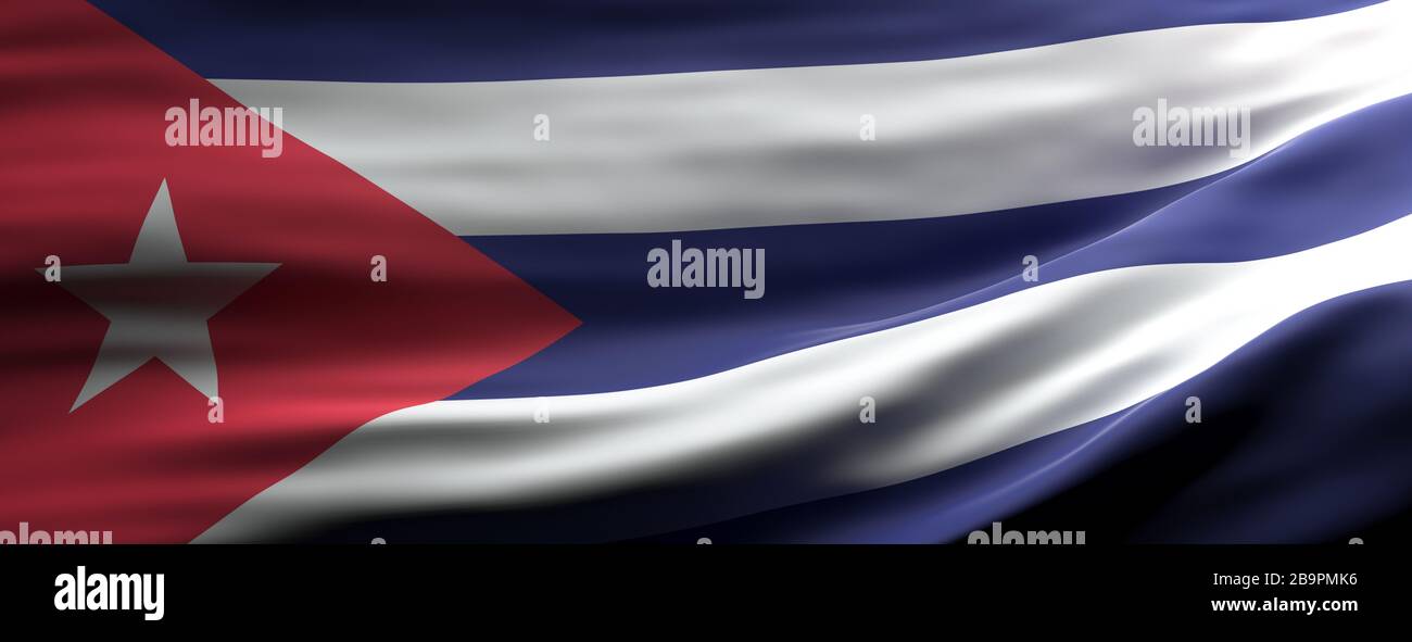 Cuba sign symbol. Cuban national flag waving texture background, banner ...