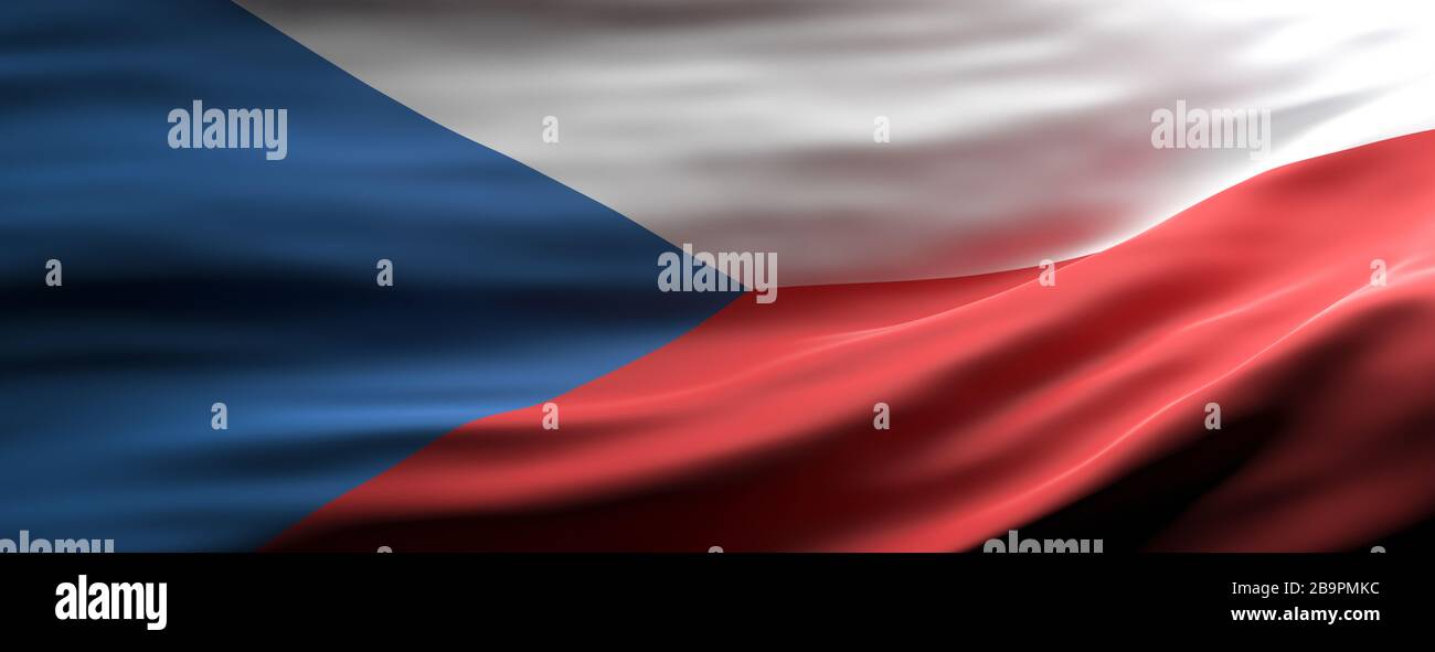 Czech Republic sign symbol. Czech national flag waving texture ...