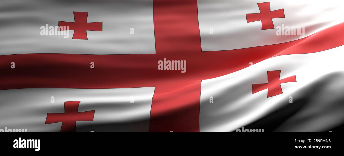 Georgia sign symbol. Georgian national flag waving texture background ...