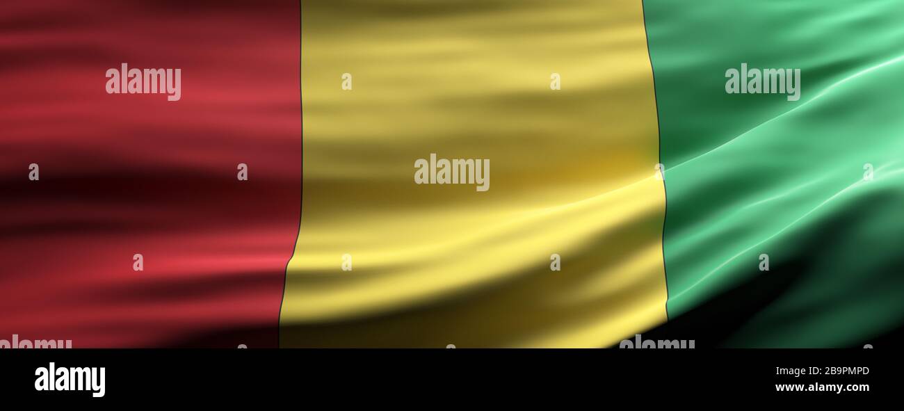 Guinea sign symbol. Guinea national flag waving texture background ...