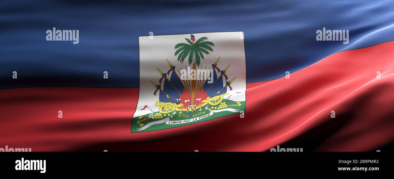 Haiti sign symbol. Haiti national flag waving texture background ...