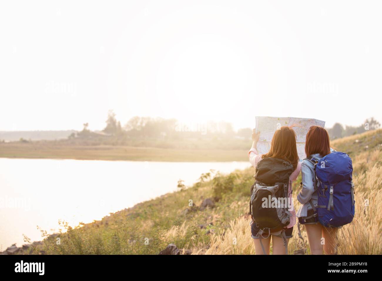 Girls Friendship Hangout Traveling Holiday Map Concept Stock Photo - Alamy