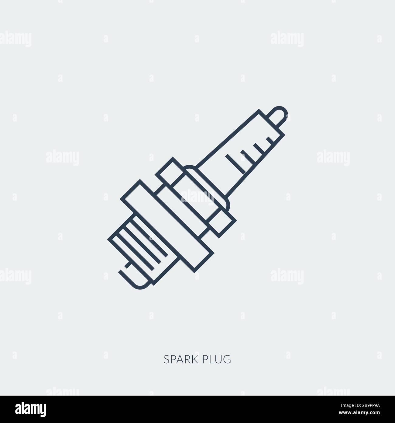 Vector outline icon of car part - spark plug Stock Vector Image & Art ...