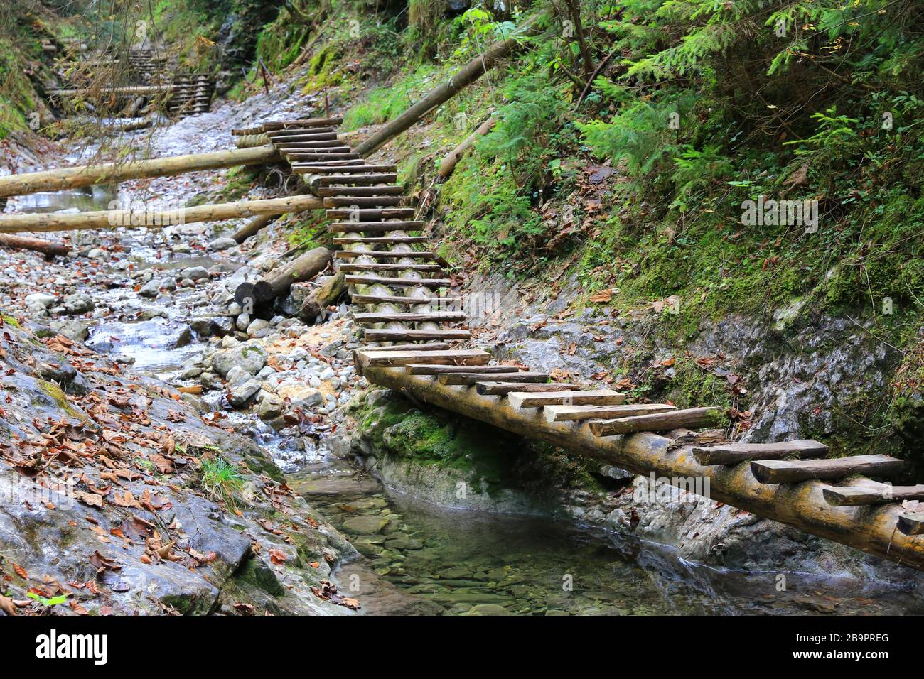 Wooden stairs on mountain river hi-res stock photography and images - Alamy
