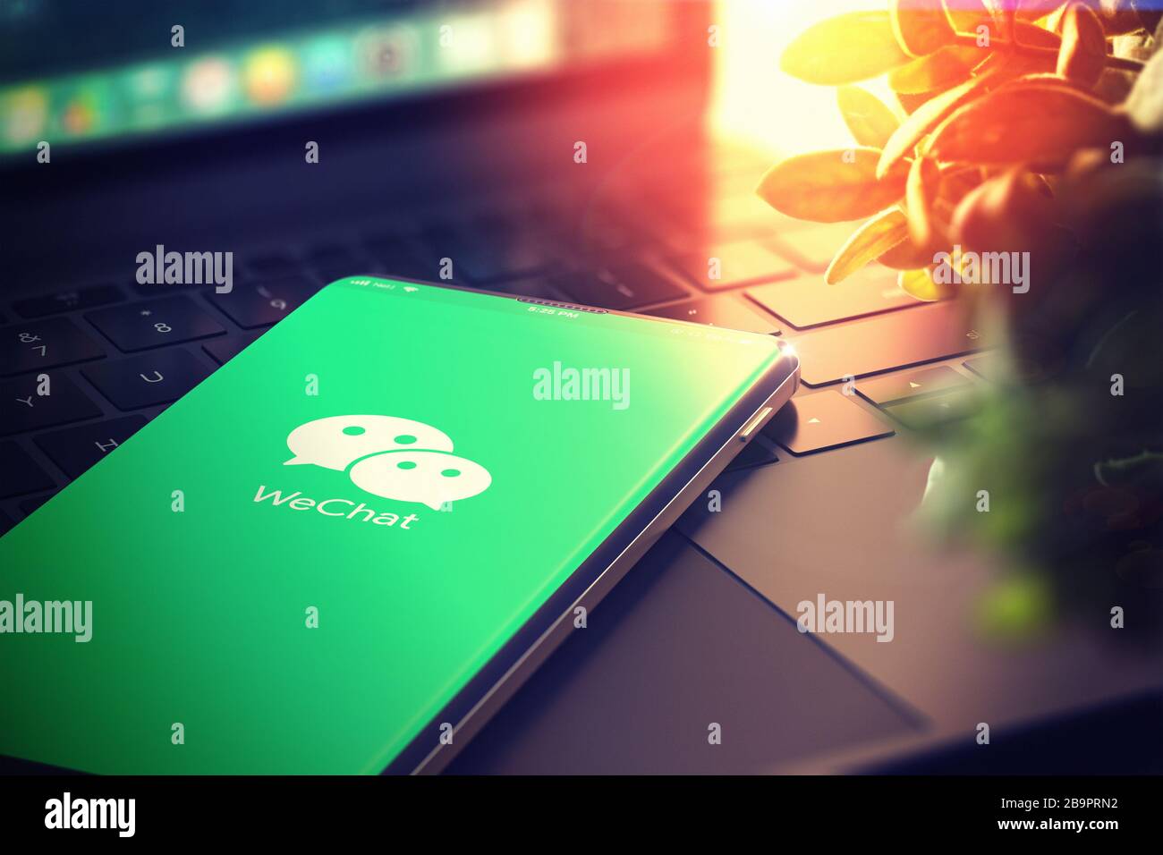 KYIV, UKRAINE-JANUARY, 2020: Wechat on Smart Phone Screen. Wechat ...