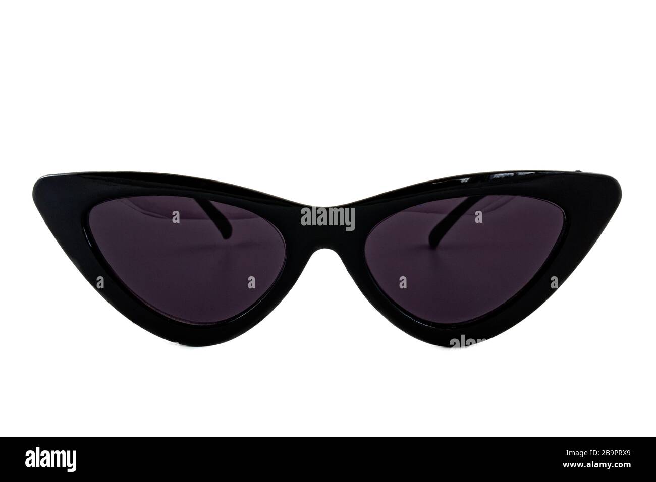 Black retro sunglasses with triangle shape isolated on white background ...
