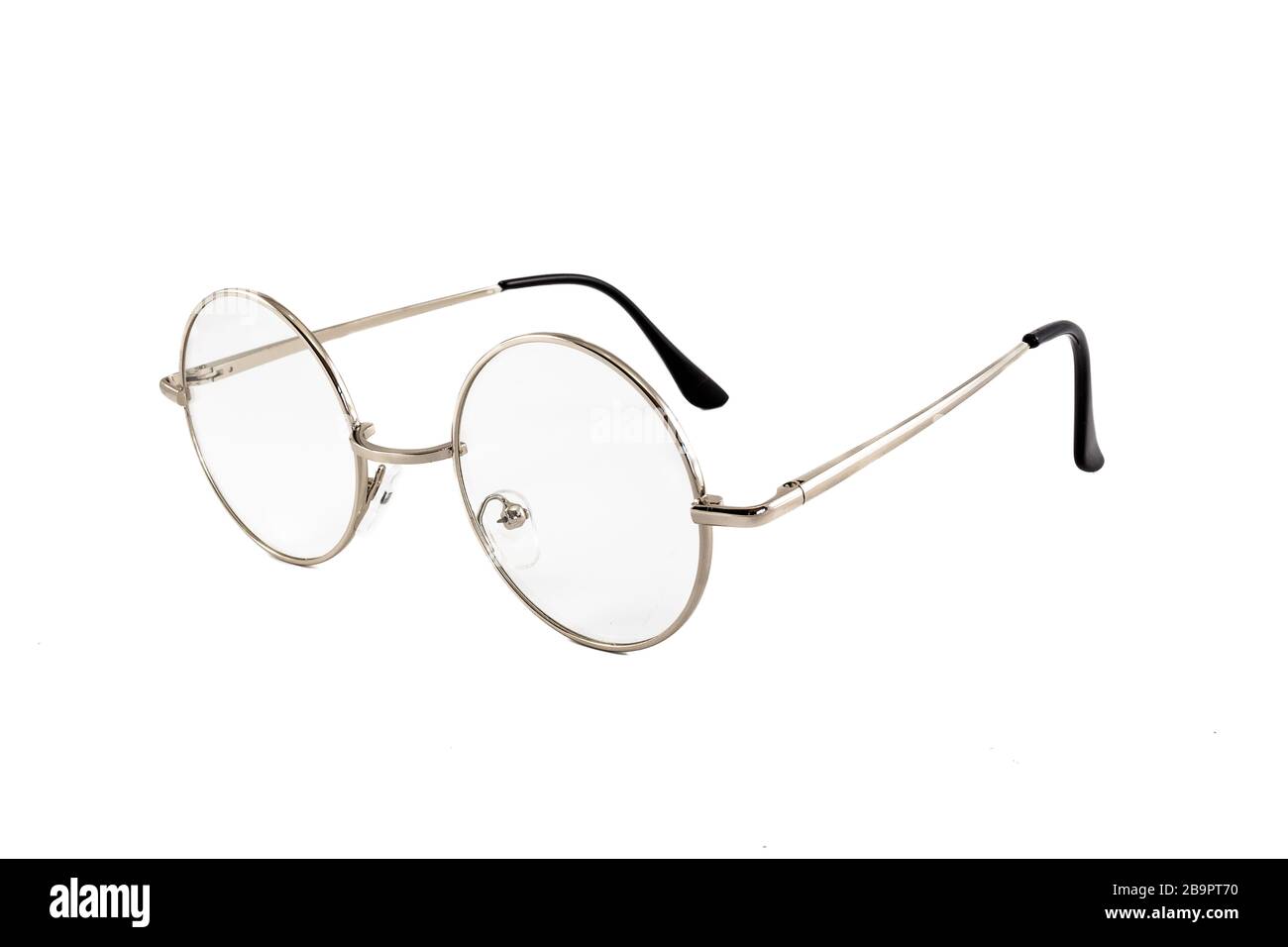 Street Style Reading Glasses with Oval Steel Frame isolated on white ...