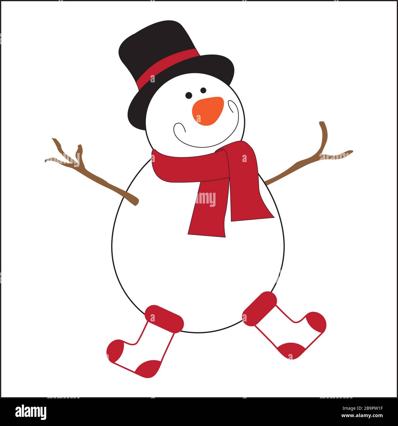 Cute snowman on white background Stock Vector Image & Art - Alamy