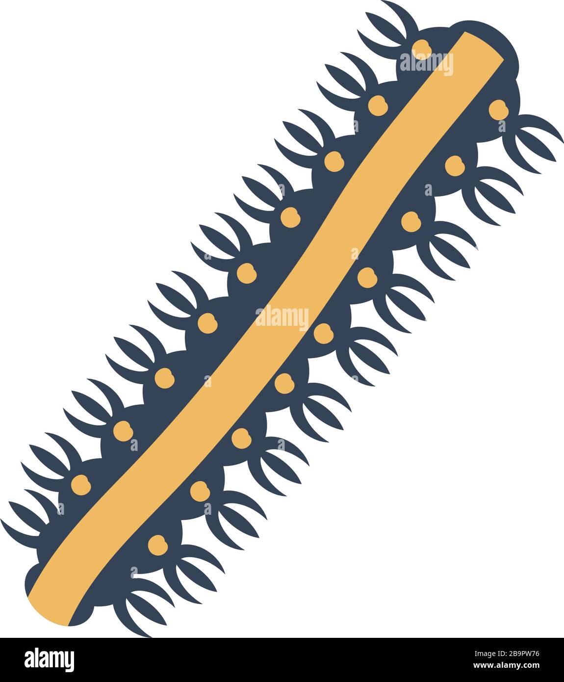 millipede insect icon over white background, flat style, vector ...