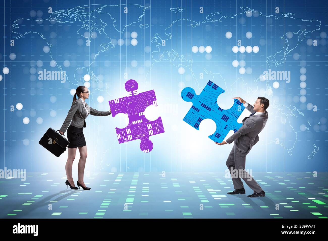 Digital transformation concept with the jigsaw puzzle Stock Photo - Alamy