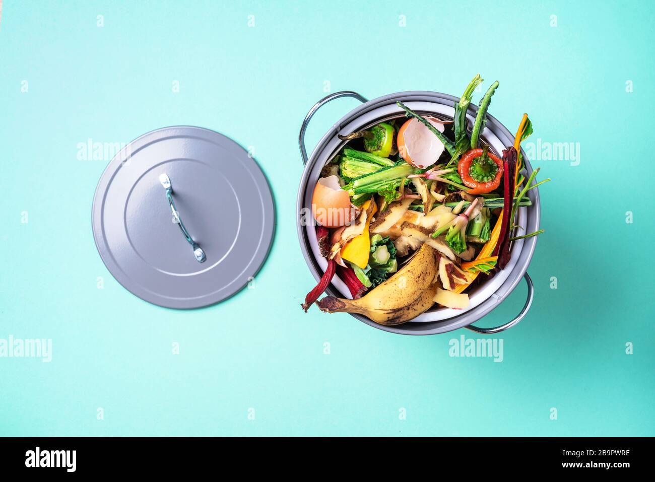 Garbage sorting. Organic food waste from vegetable ready for recycling ...