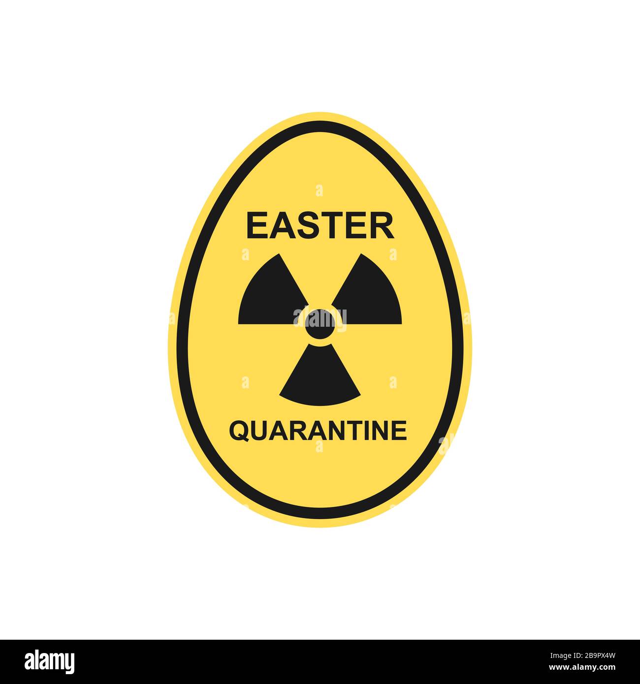 Symbol of danger in the shape of an egg. Easter quarantine due to the ...