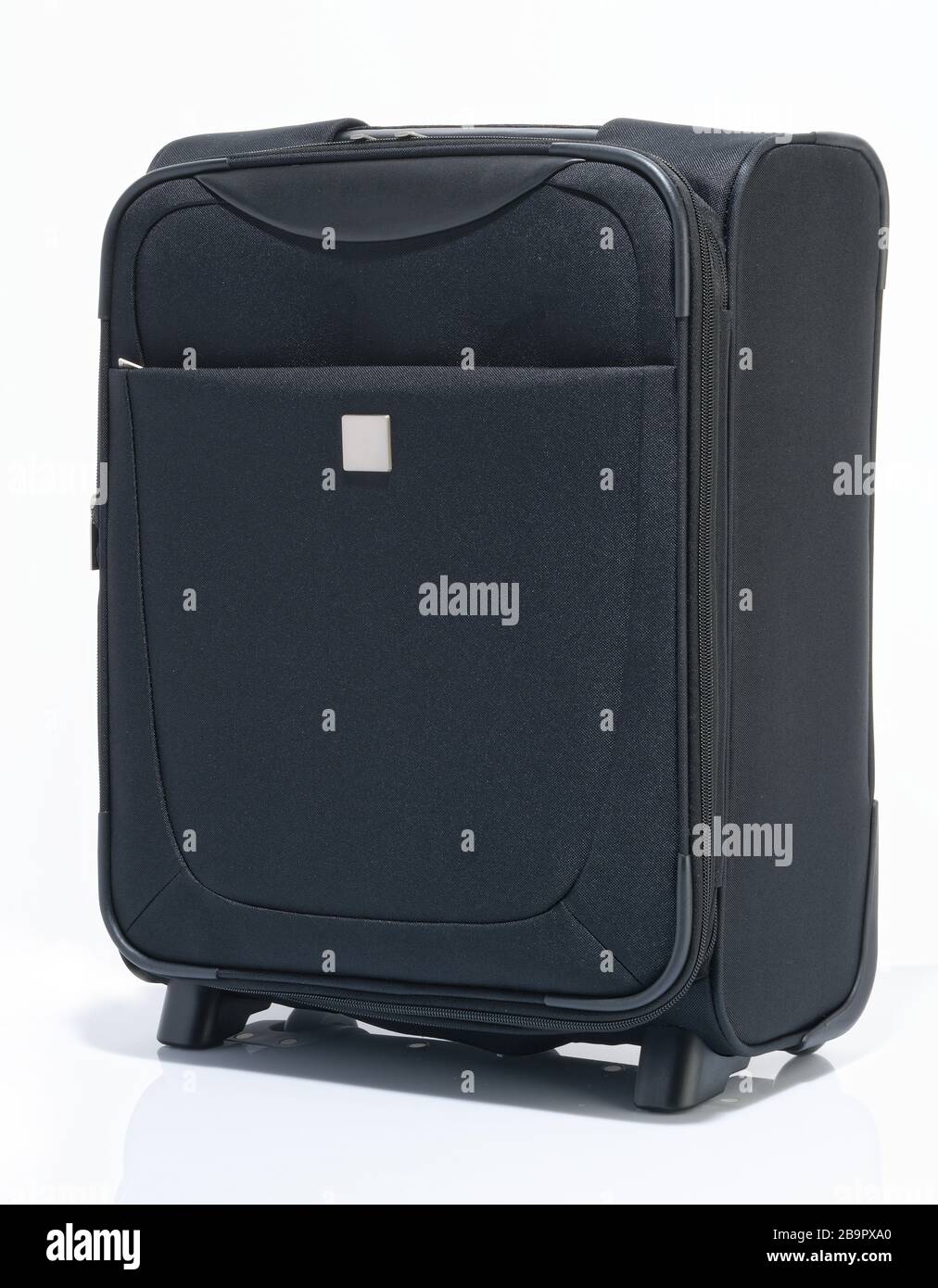 A black suitcase facing left with two wheels and a pulling handle Stock ...