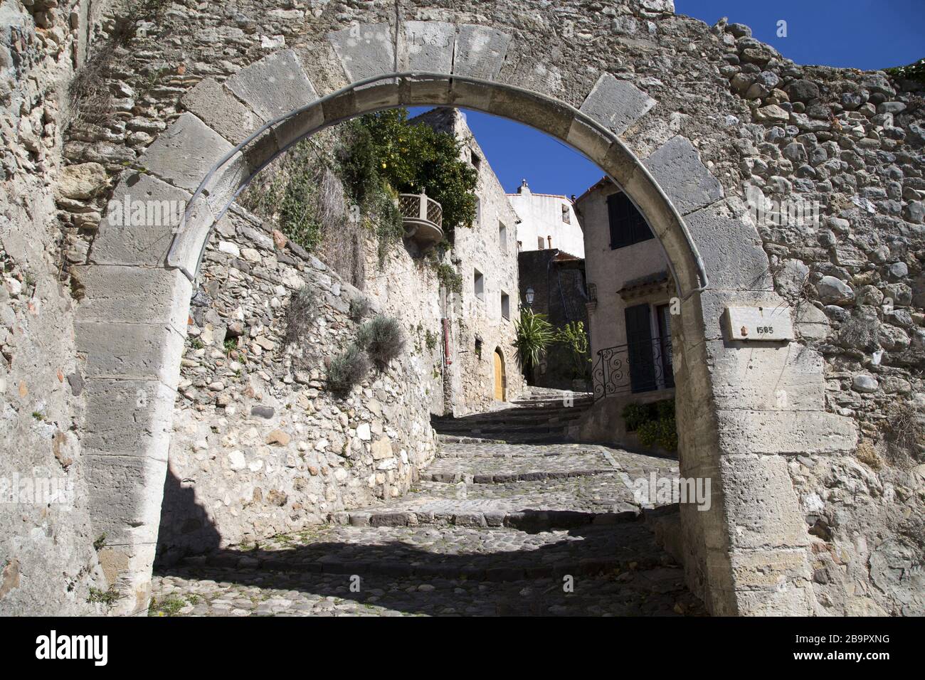 Archway in the French village of Biot on the French Riviera Stock Photo ...