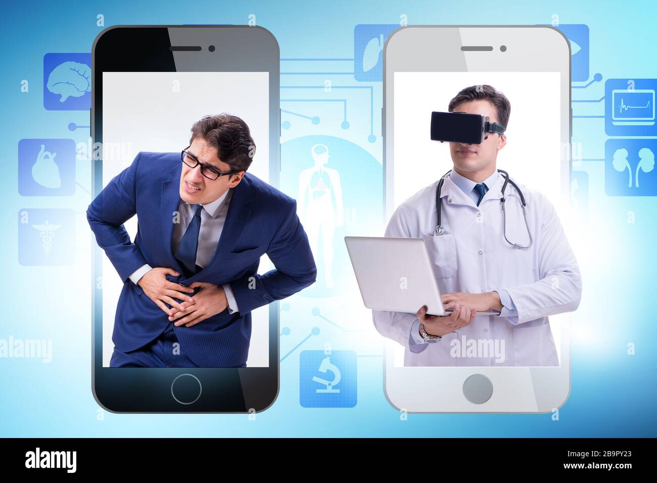 Telemedicine concept with doctor examining Stock Photo - Alamy