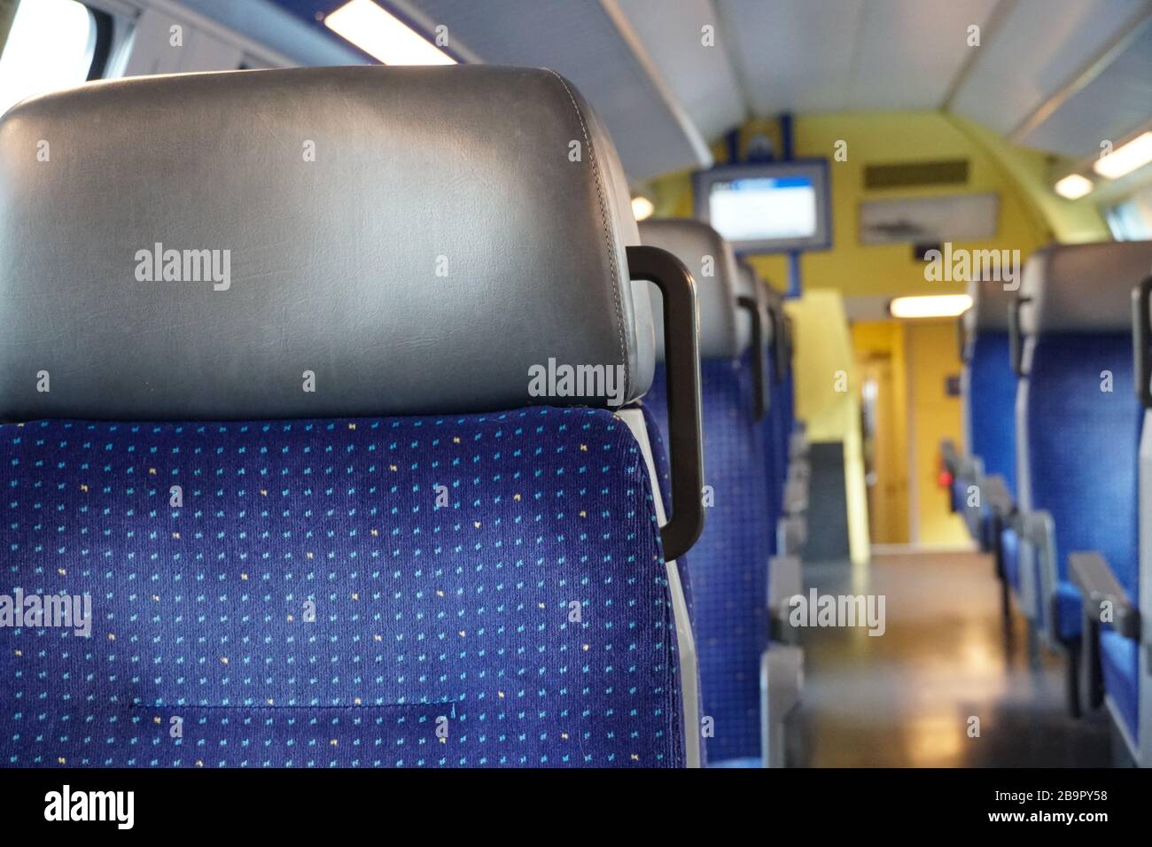 commuter train carriage empty due to coronavirus COVID-19 measures ...