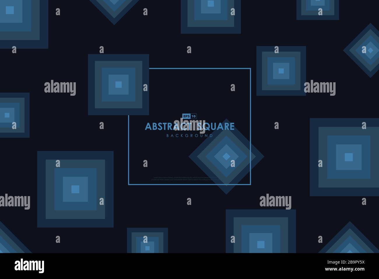 Abstract blue minimal square pattern artwork poster design background ...