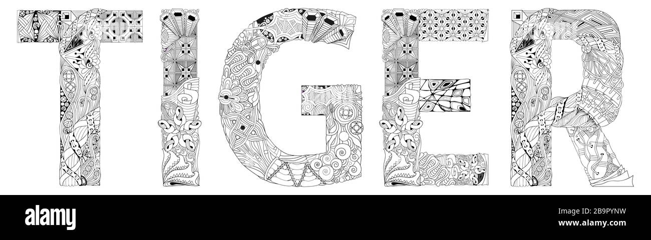 Tiger word hi-res stock photography and images - Alamy